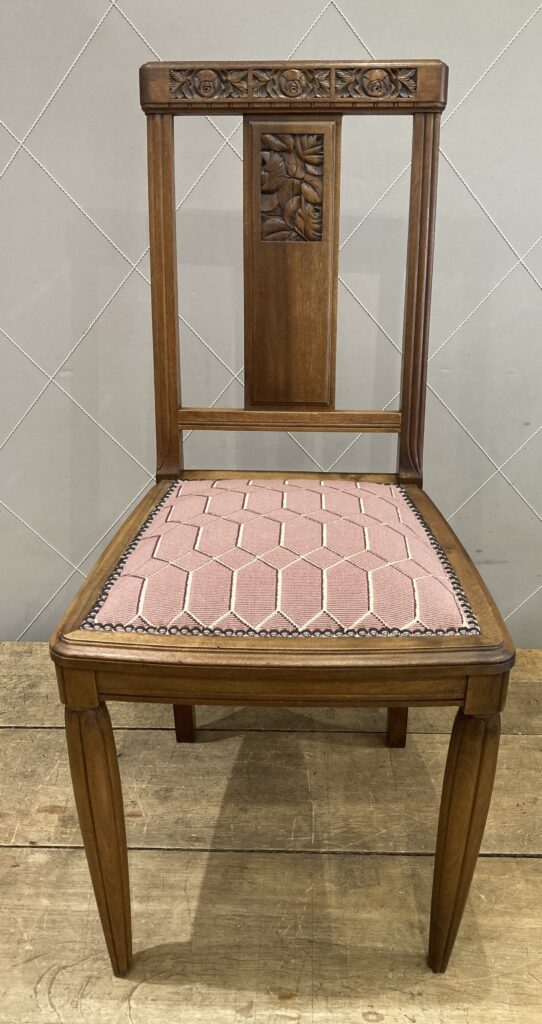 Chaise Art Déco - tissu Art Déco Vintage Rose - Atelier MD2